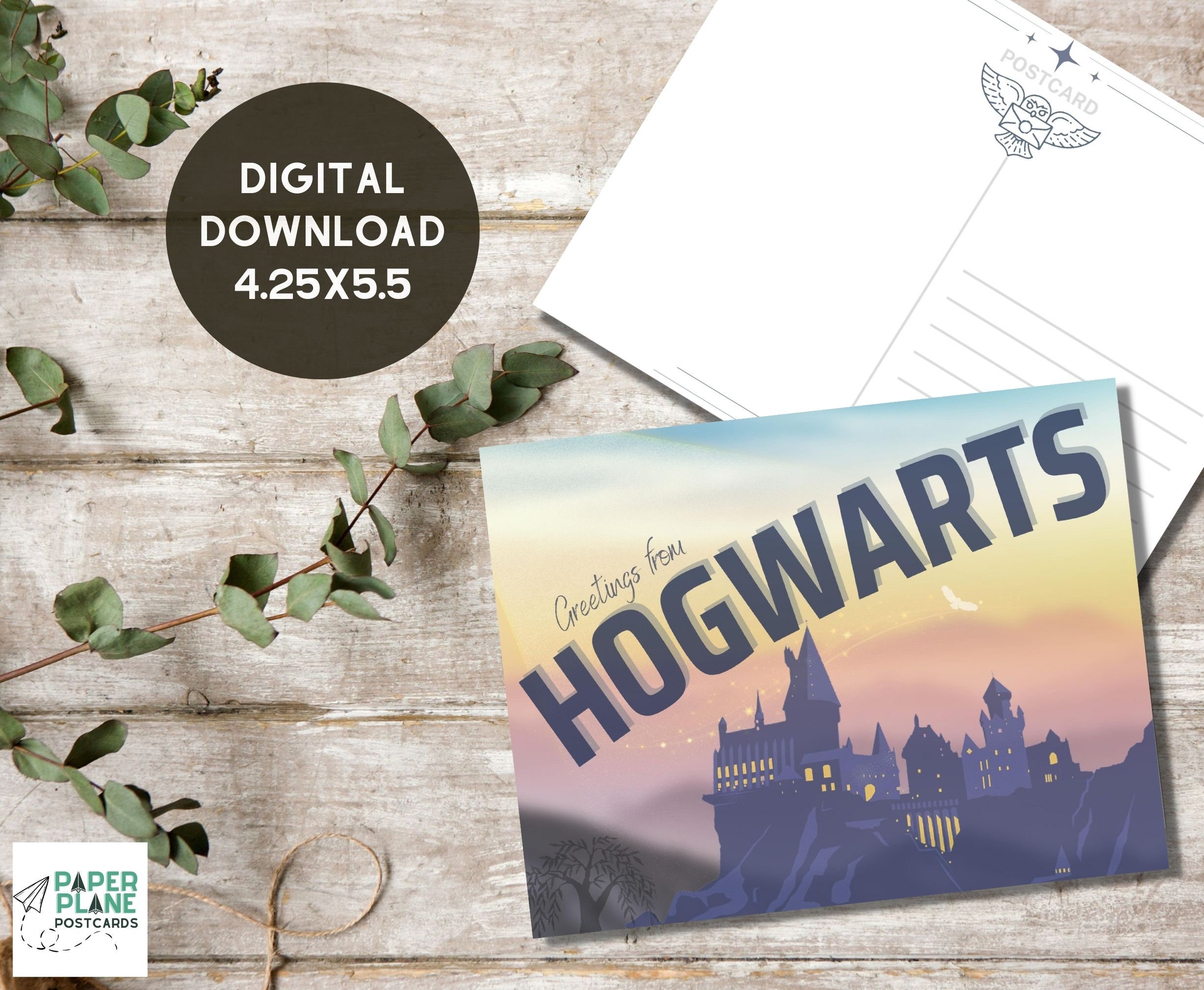 Wizard School Postcard Digital Download - Printable Post Card HP Owl ...