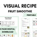 Fruit Smoothie Visual Recipe: Toddler Cookbook, Preschool Learning ...