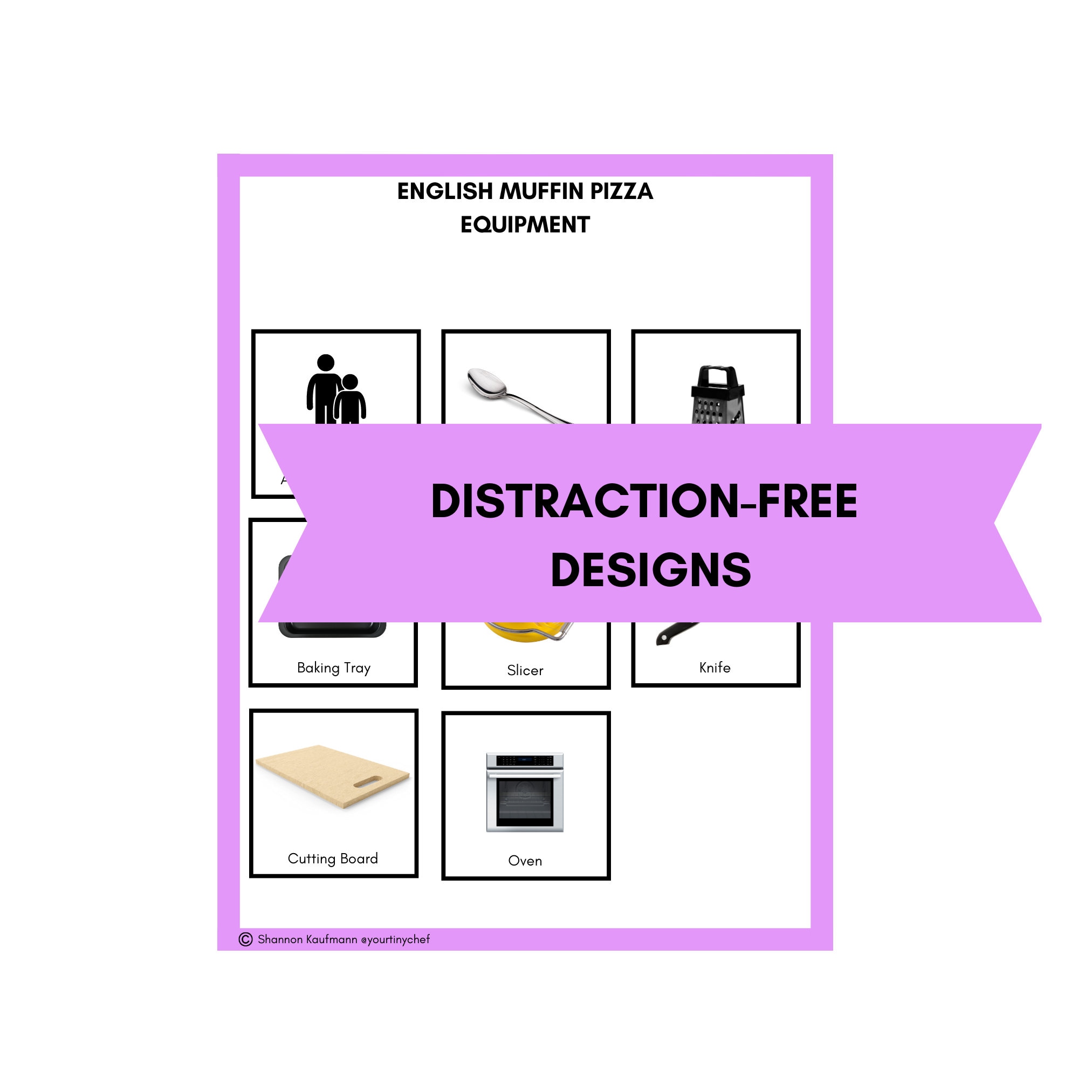 ENGLISH MUFFIN PIZZA Printable Visual Recipe for Toddlers and Young ...