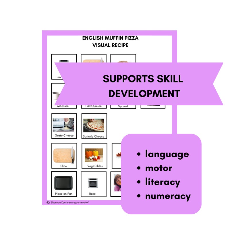 ENGLISH MUFFIN PIZZA Printable Visual Recipe for Toddlers and Young ...