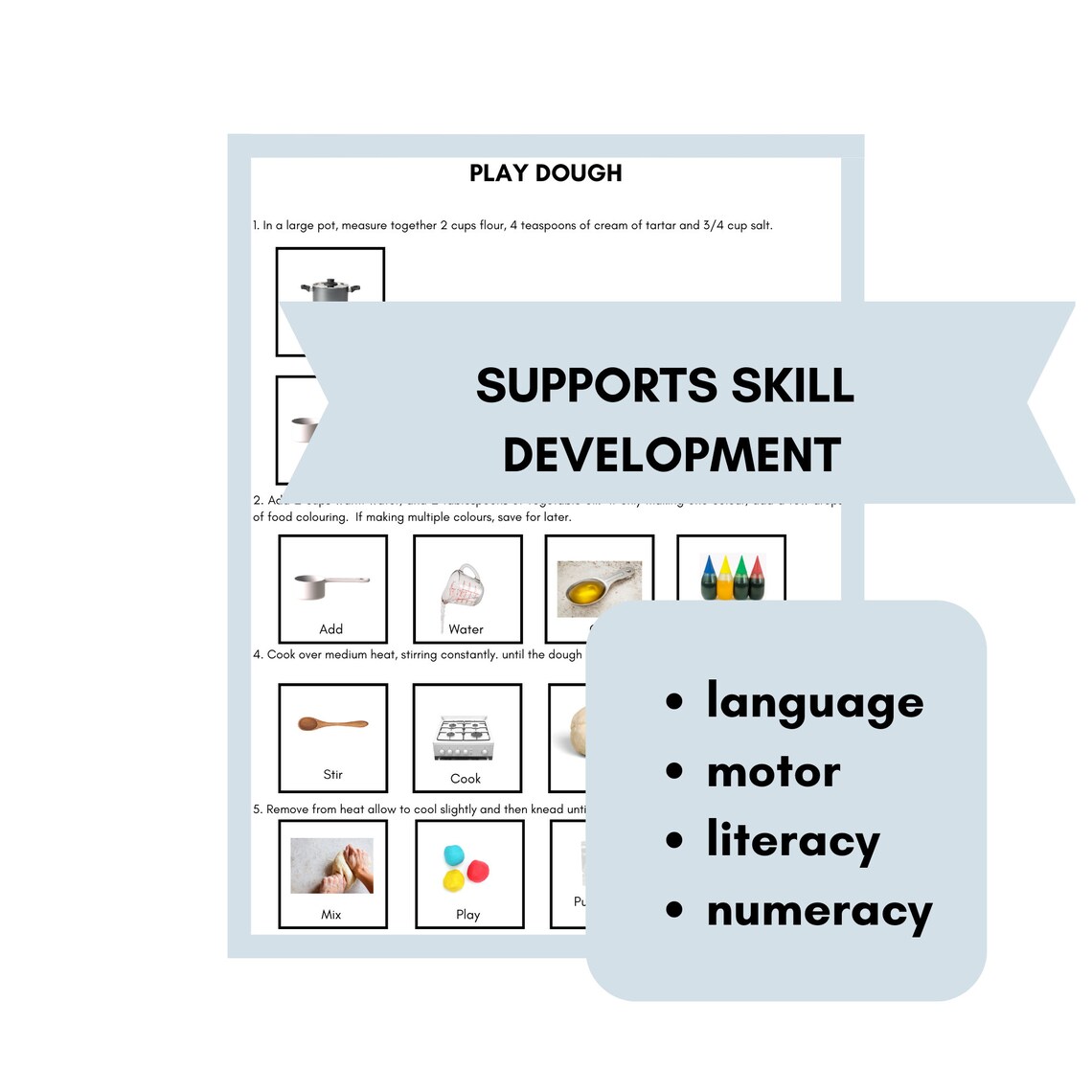 PLAYDOUGH Printable Visual Recipe for Toddlers and Young Children ...