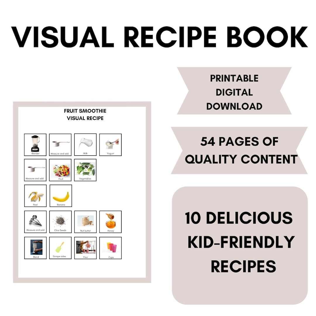 BUNDLE Printable VISUAL RECIPEBOOK for Toddlers and Young Children ...