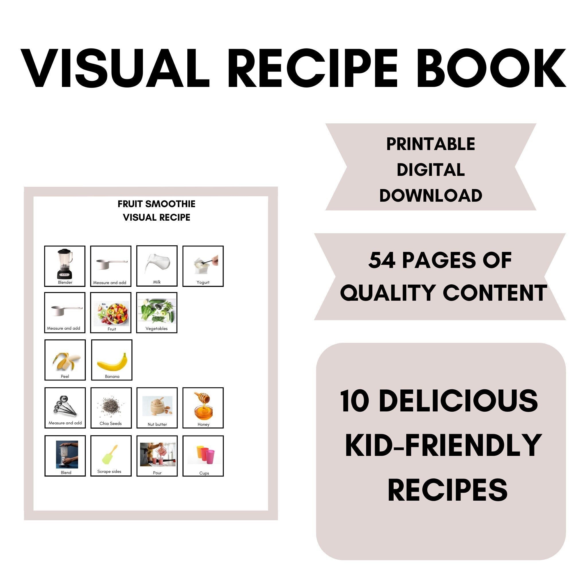 BUNDLE Printable VISUAL RECIPEBOOK for Toddlers and Young Children ...