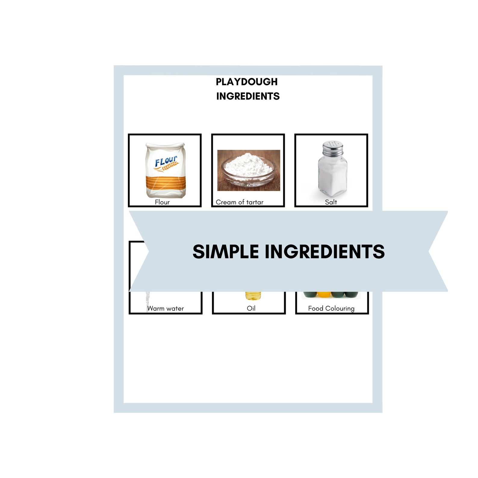 PLAYDOUGH Printable Visual Recipe for Toddlers and Young Children ...