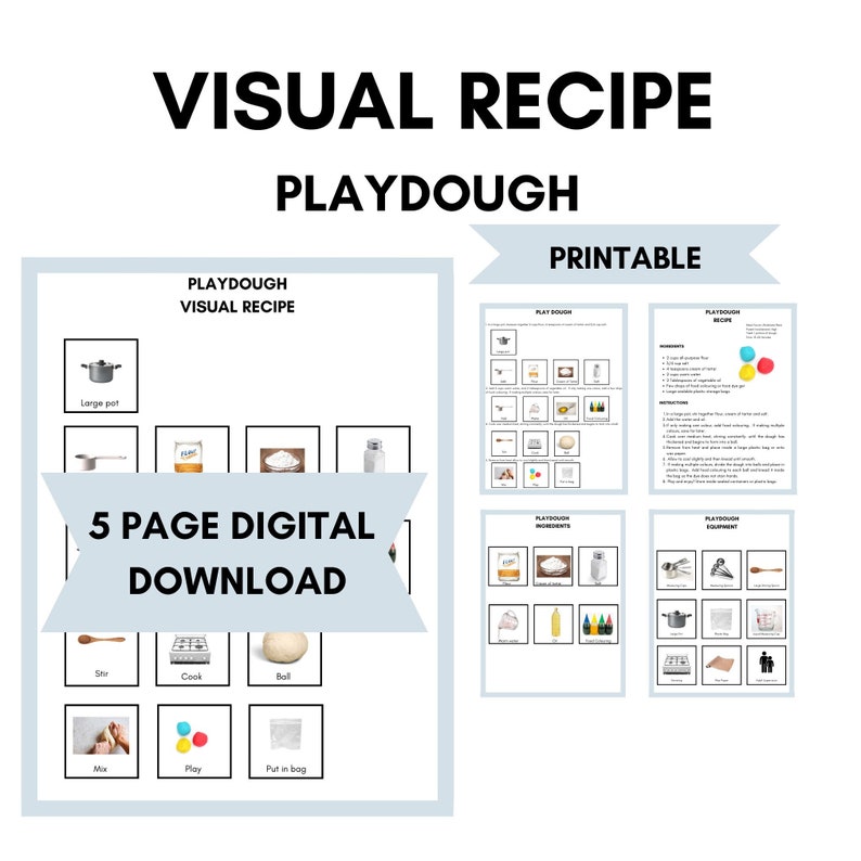 PLAYDOUGH Printable Visual Recipe for Toddlers and Young Children ...