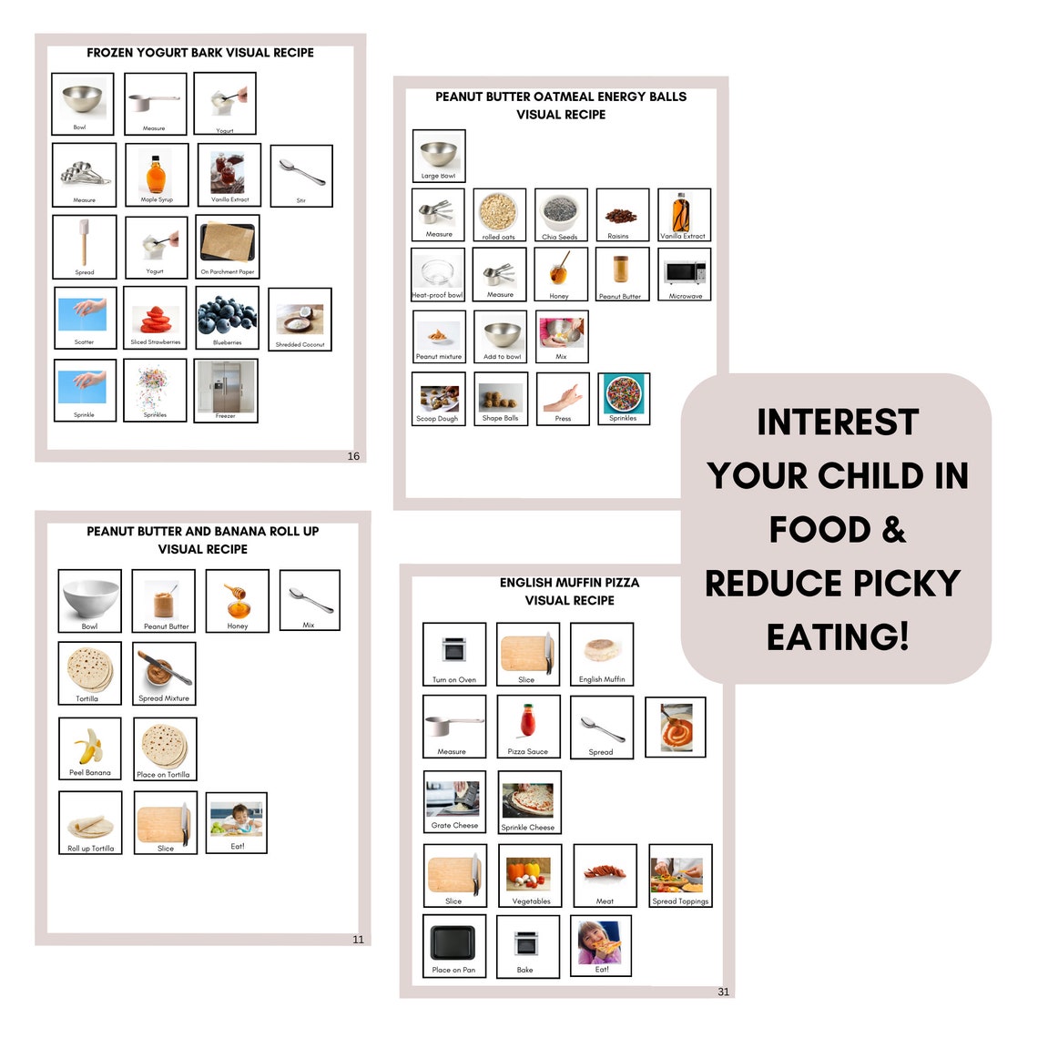 BUNDLE Printable VISUAL RECIPEBOOK for Toddlers and Young - Etsy