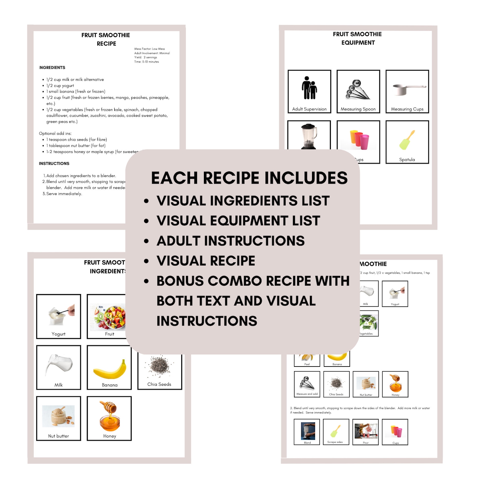BUNDLE Printable VISUAL RECIPEBOOK for Toddlers and Young Children ...