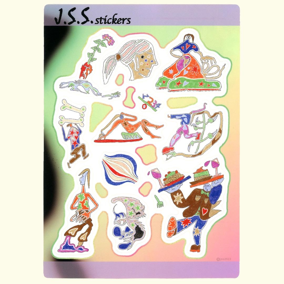 Unique Hand Drawn Matte Stickers / Flower / Bones / Number / Face ...