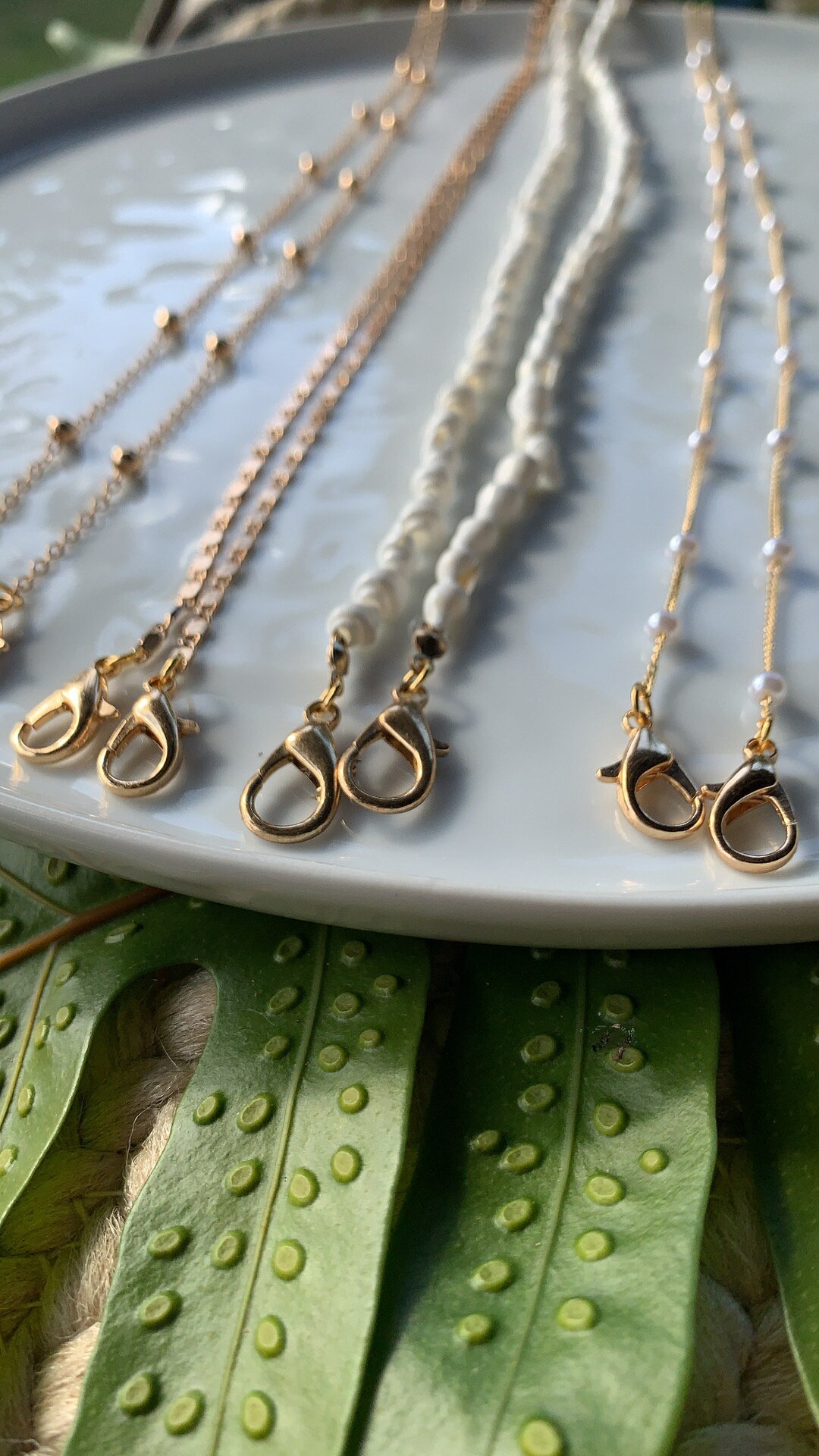 Pearl Mask Chain, Gold Mask Chain, Pearl Mask Leash, Mermaid Jewelry ...