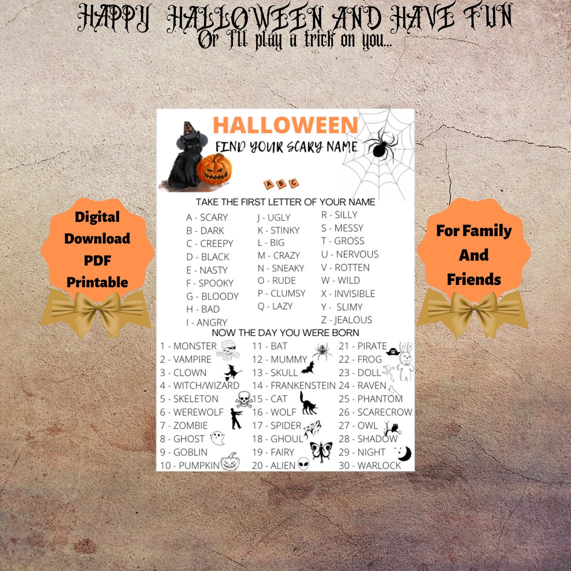 Printable Halloween Party Games Halloween Party Game - Etsy