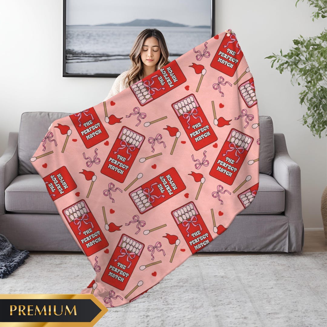 Valentines Day Couple Blanket, the Perfect Match Blanket, Love-inspired ...