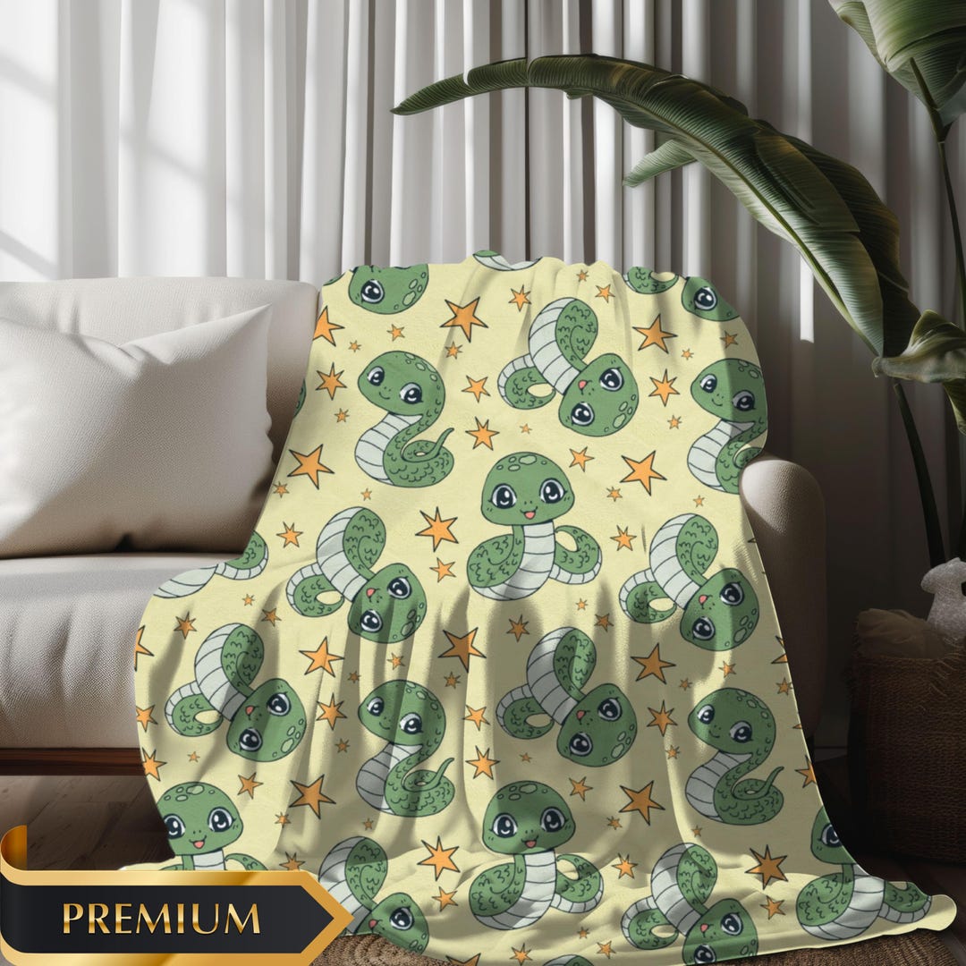 Snake Blanket, Cute Snake Throw Blanket, Year of the Snake Blanket ...