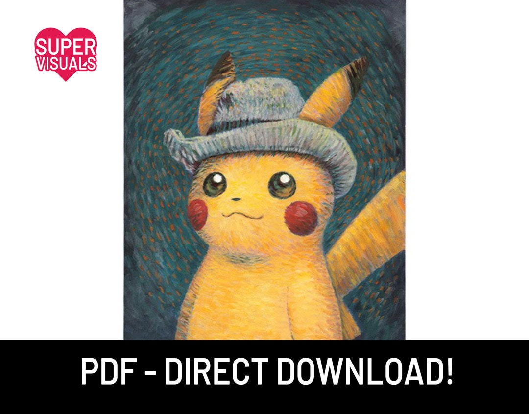 Pikachu Pokémon X Van Gogh Collection - High Quality - Direct Download ...