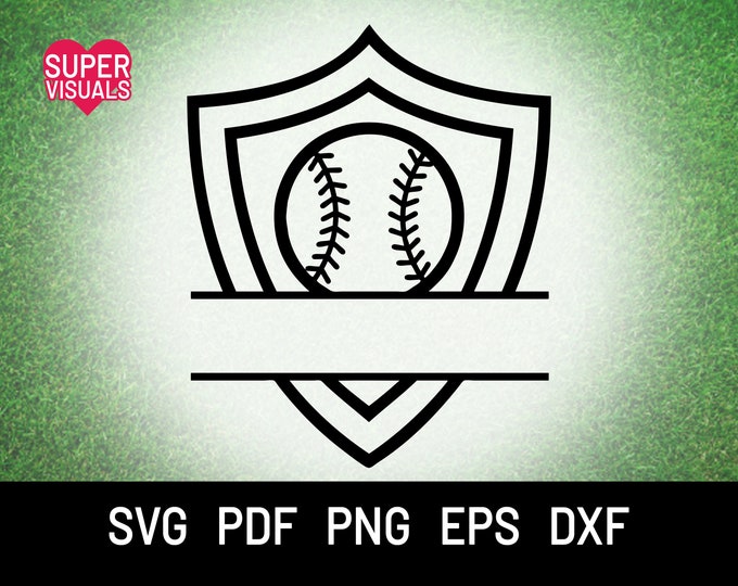 Baseball Logo Monogram SVG Files | Baseball Logo Shield Split Frame Cut ...