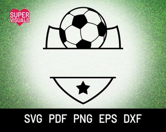 Soccer Logo Monogram SVG Files Soccer Logo Split Frame Cut Files Soccer ...