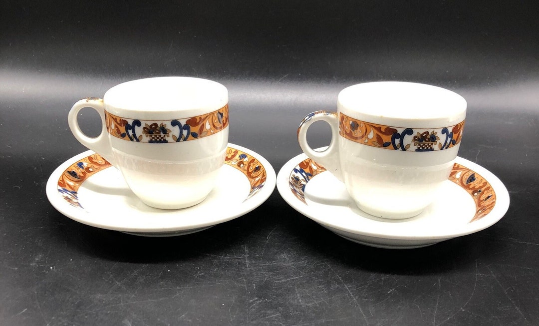 Set of 2 Vintage Shenango China Tea Cup and Saucers, Roosevelt Pattern ...