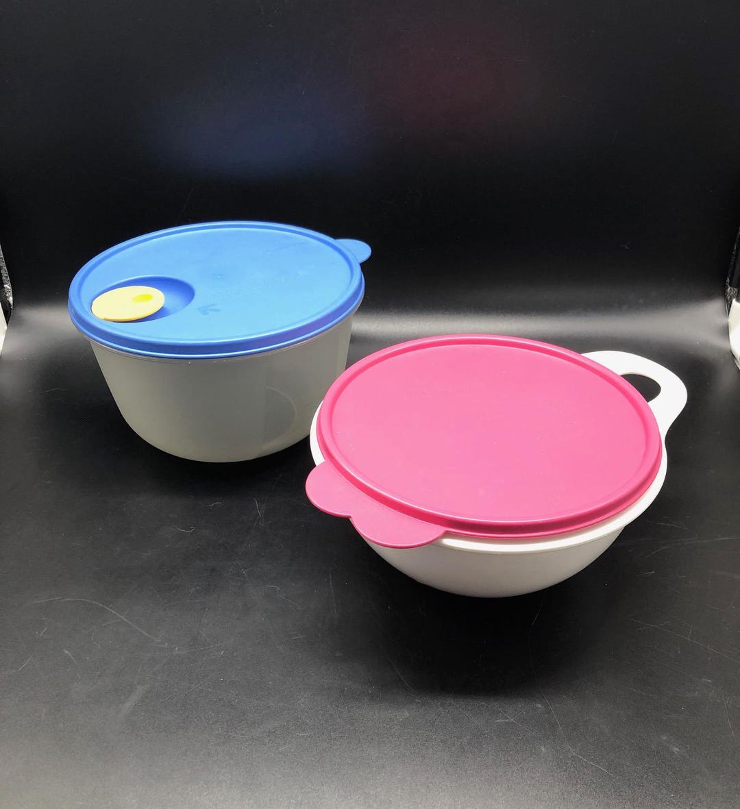 Set of 2 Vintage Tupperware Lot, #1701-1 Crystal Wave Bowl 8.5 Cup ...