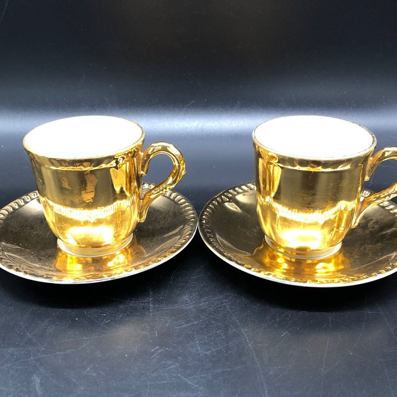 Gold Tea Cups - Etsy