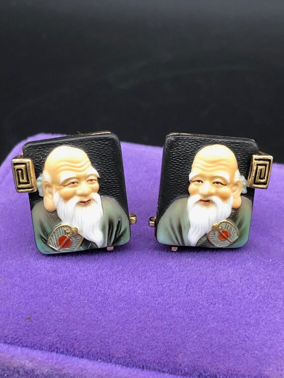 vintage japanese toshikane cufflinks - Gem