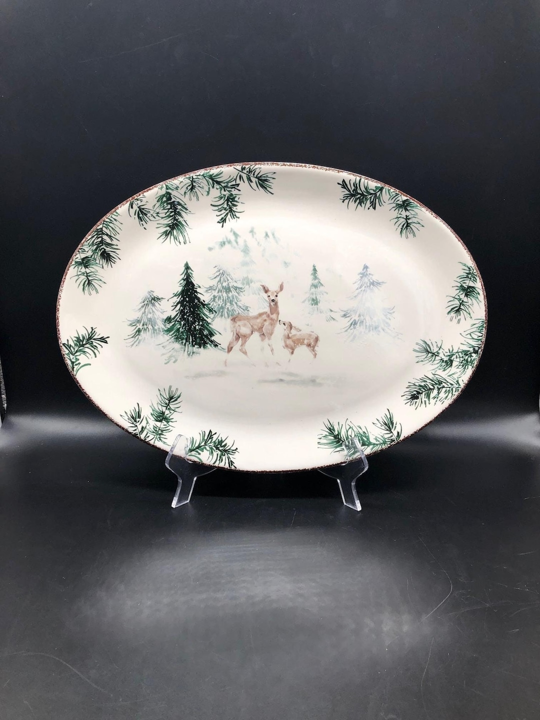 Vintage Robert Stanley Home Collection Aspen Cove Deer Oval 15.25 ...