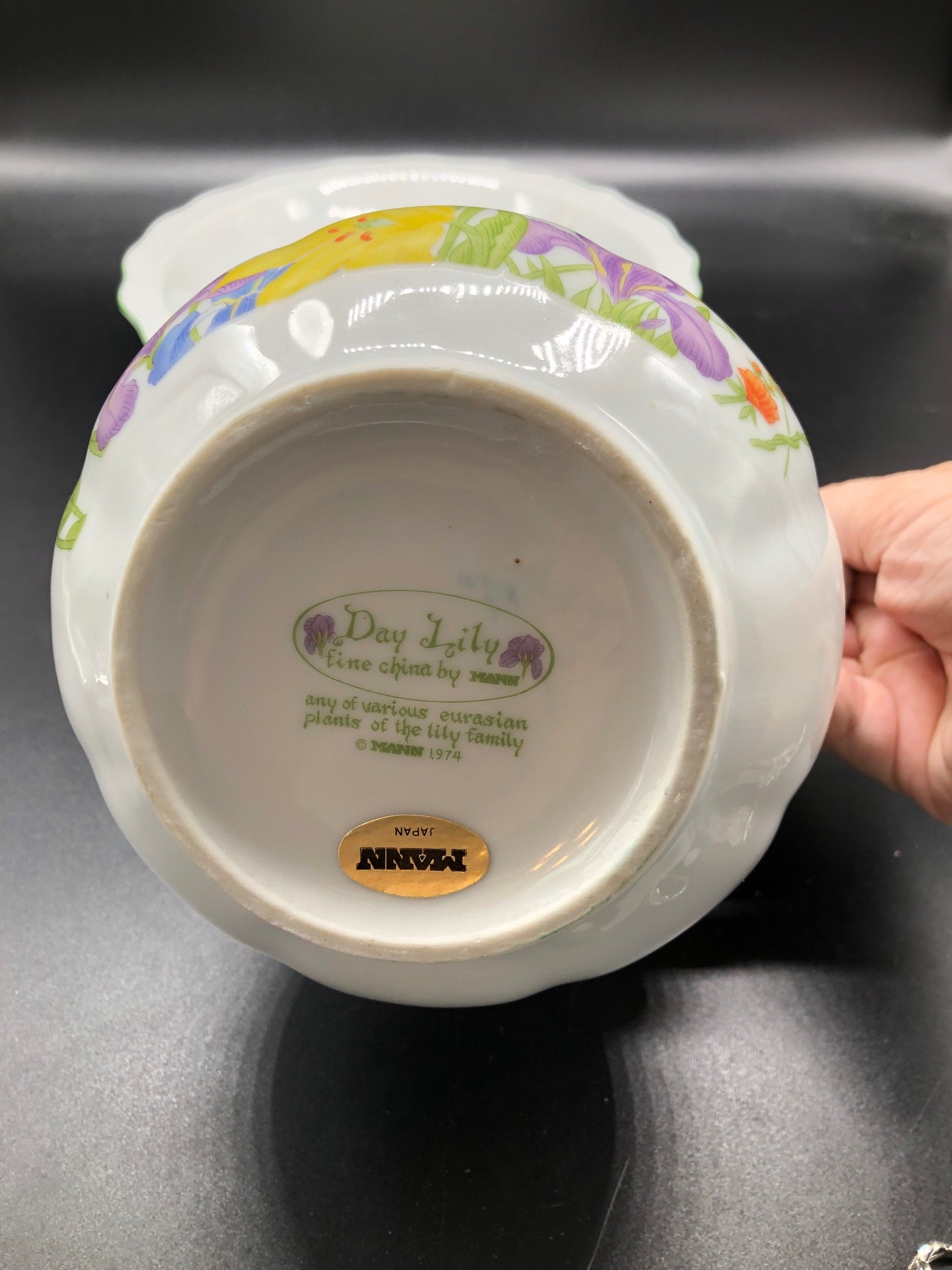 Vintage Day Lily Fine China by Mann, Small Pitcher & Bowl, Made in ...