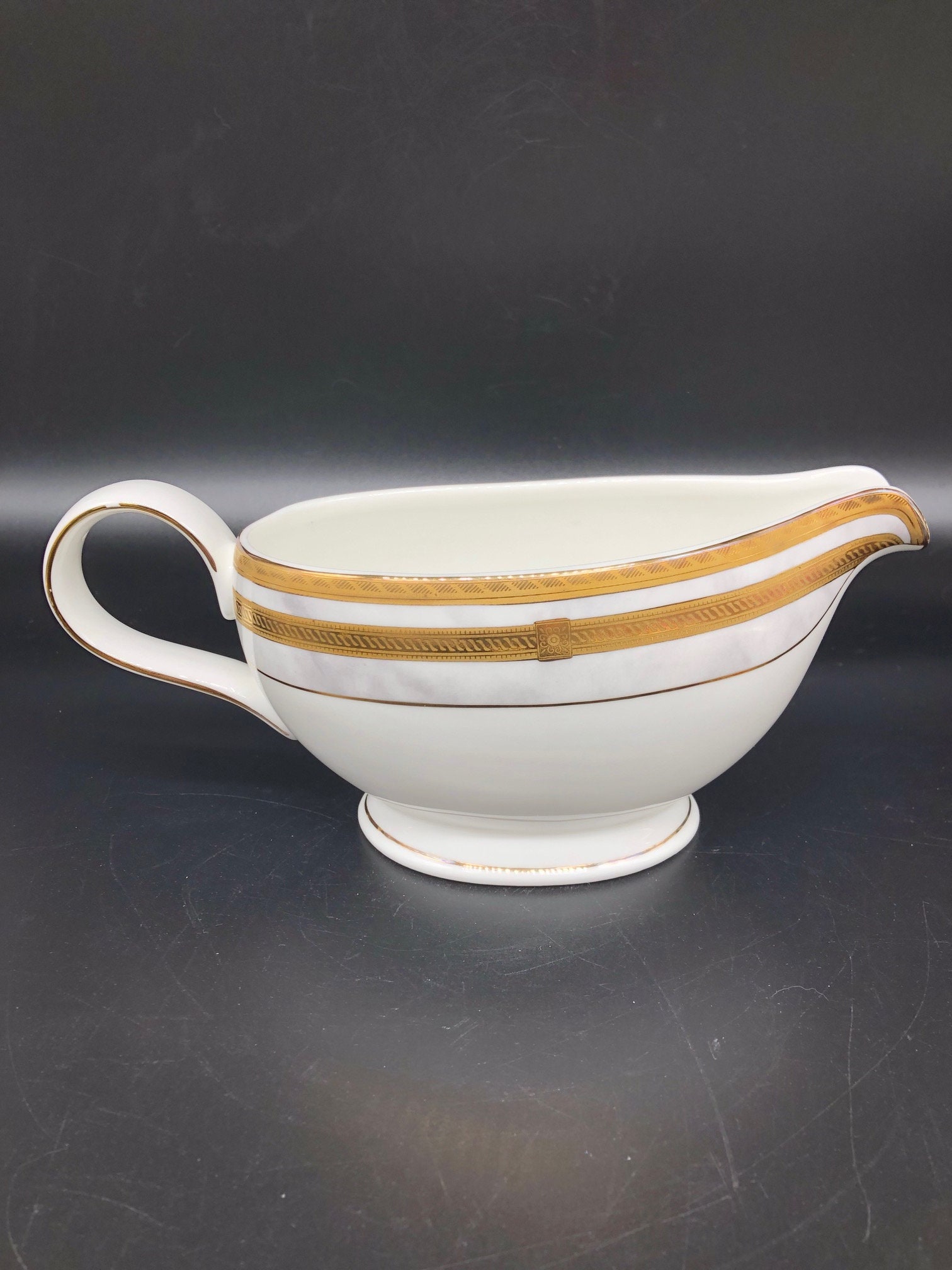 Vintage Royal Bone China, Fine Bone China, Gravy Bowl, White & Gold ...