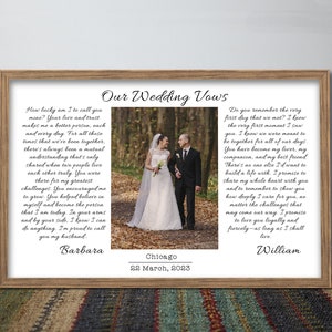 Personalized Wedding Vow Poster, Wedding Anniversary Gift, Wedding Vows ...