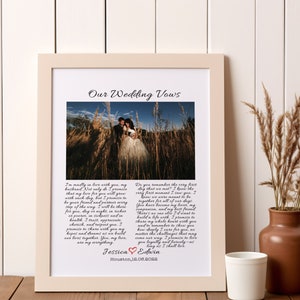 Personalized Wedding Vow Poster, Wedding Anniversary Gift, Wedding Vows ...