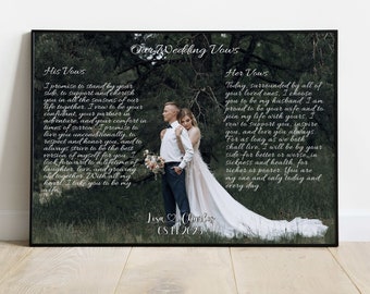 Personalized Wedding Vow Poster, Wedding Anniversary Gift, Wedding Vows ...