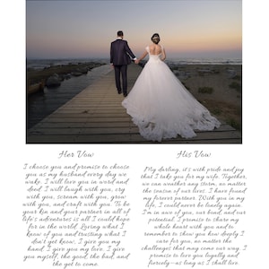 Personalized Wedding Vow Poster, Wedding Anniversary Gift, Wedding Vows ...