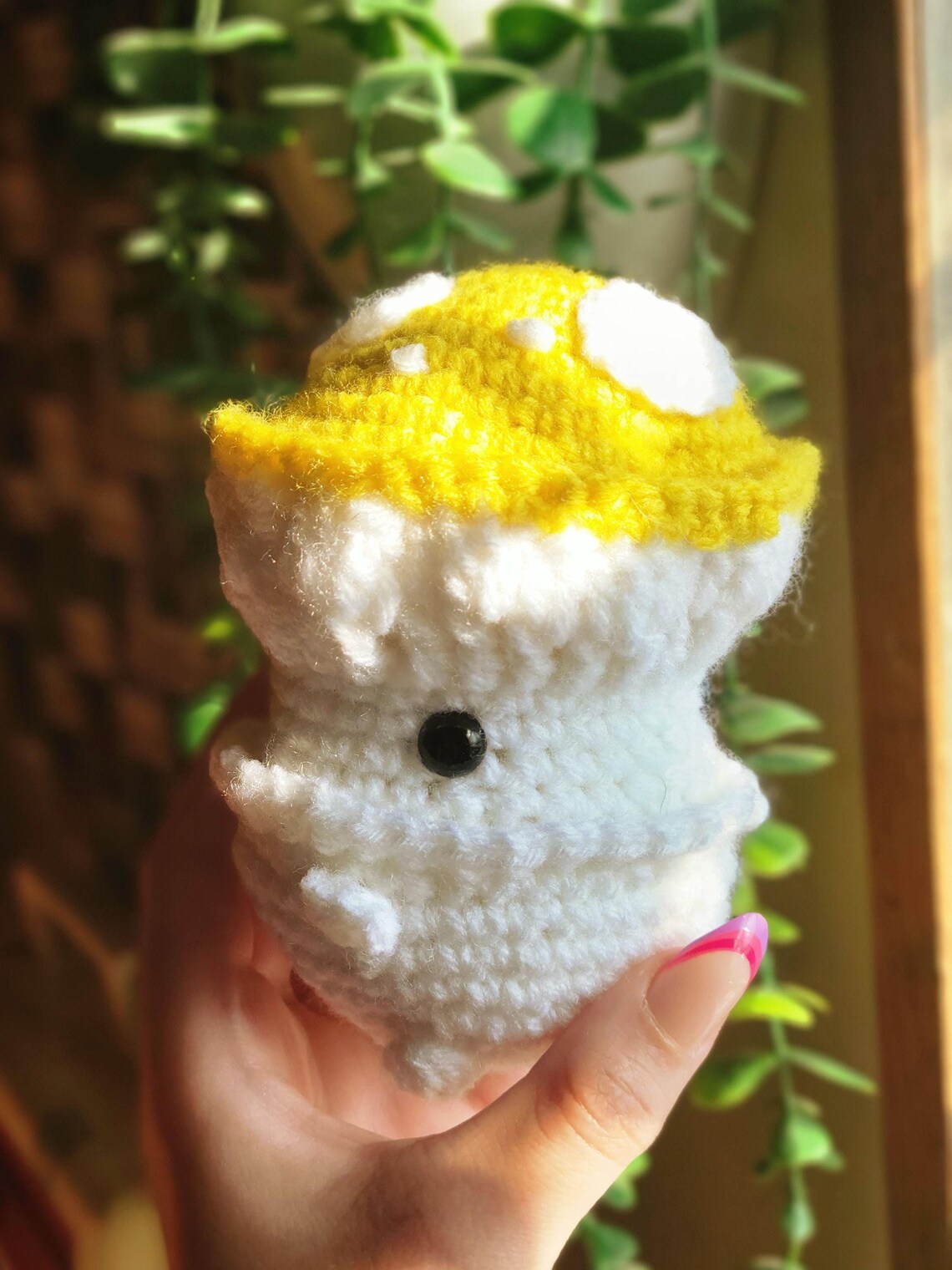 Yellow Mushroom Plush Toy With Four-leaf Clover Lucky Soft Stuffed ...