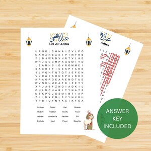 Printable Eid Al-adha Word Search - Etsy