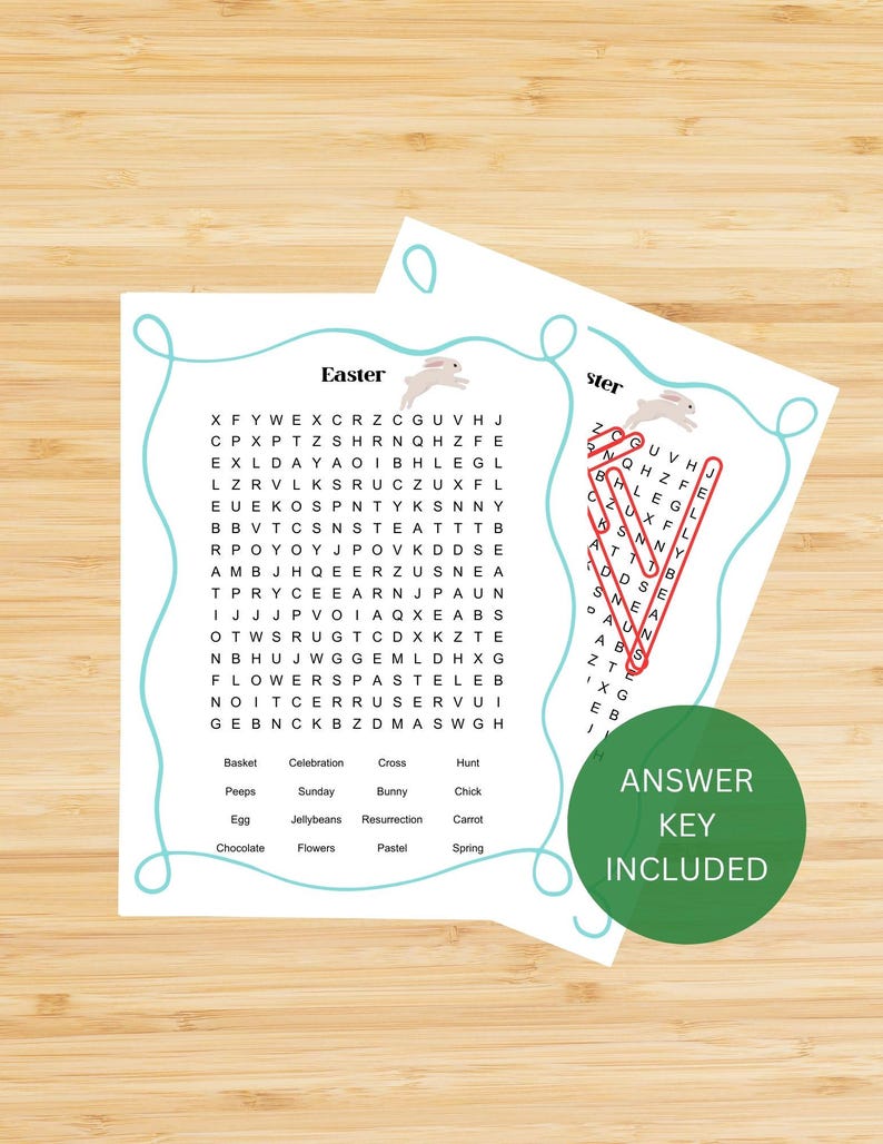 Printable Easter Word Search - Etsy
