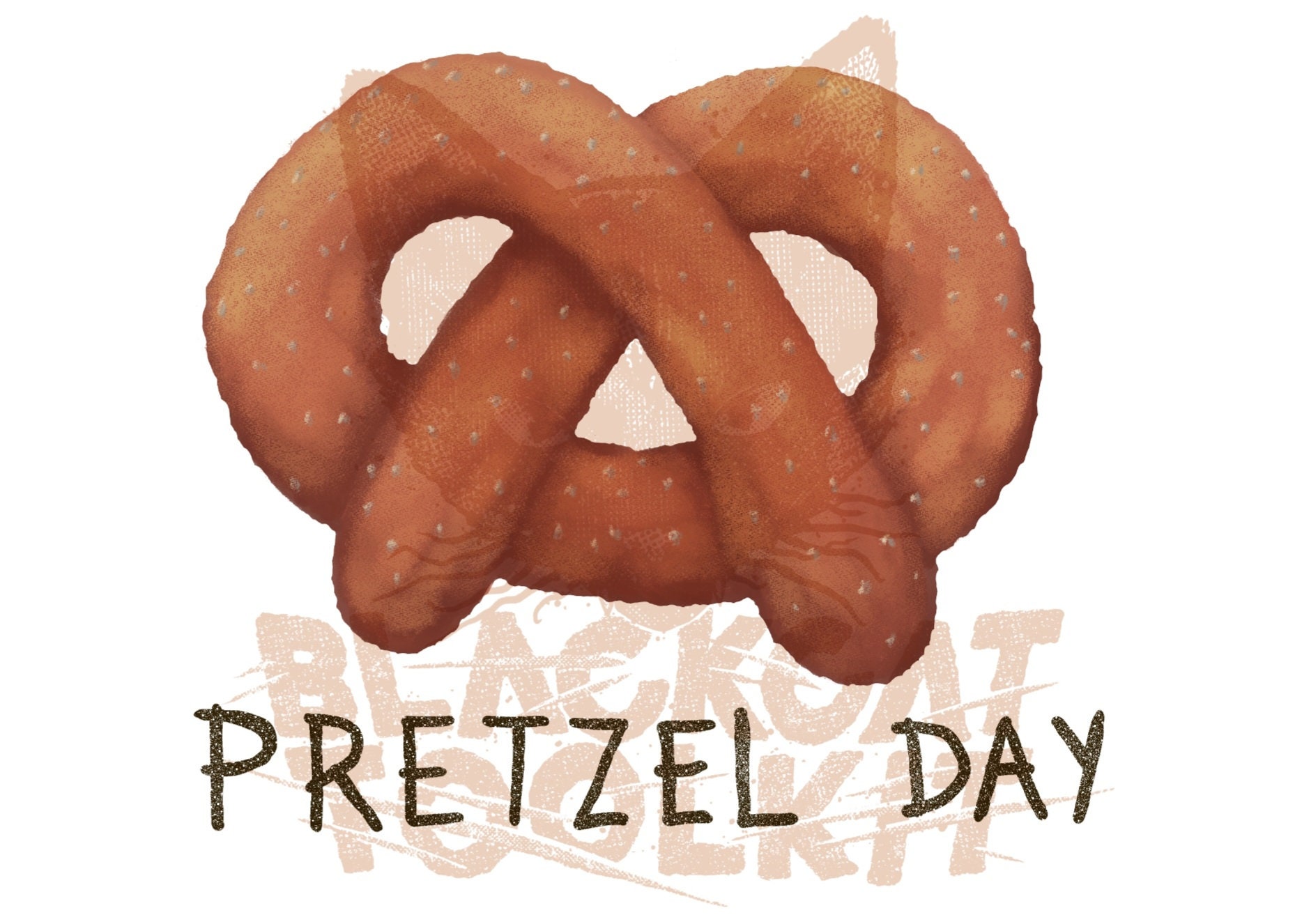 Pretzel Day Digital Painting Printable All Purpose Greeting Card - Etsy