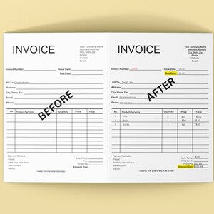 Invoice Template, Business Invoice, Printable Invoice, Payment Request ...