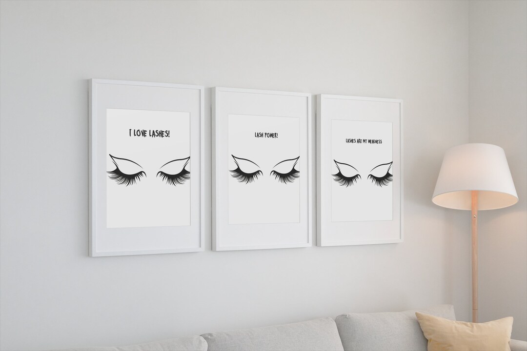 Eyelashes Wall Art, Lash Extension Wall Decor, Eyelash Salon Wall Art ...