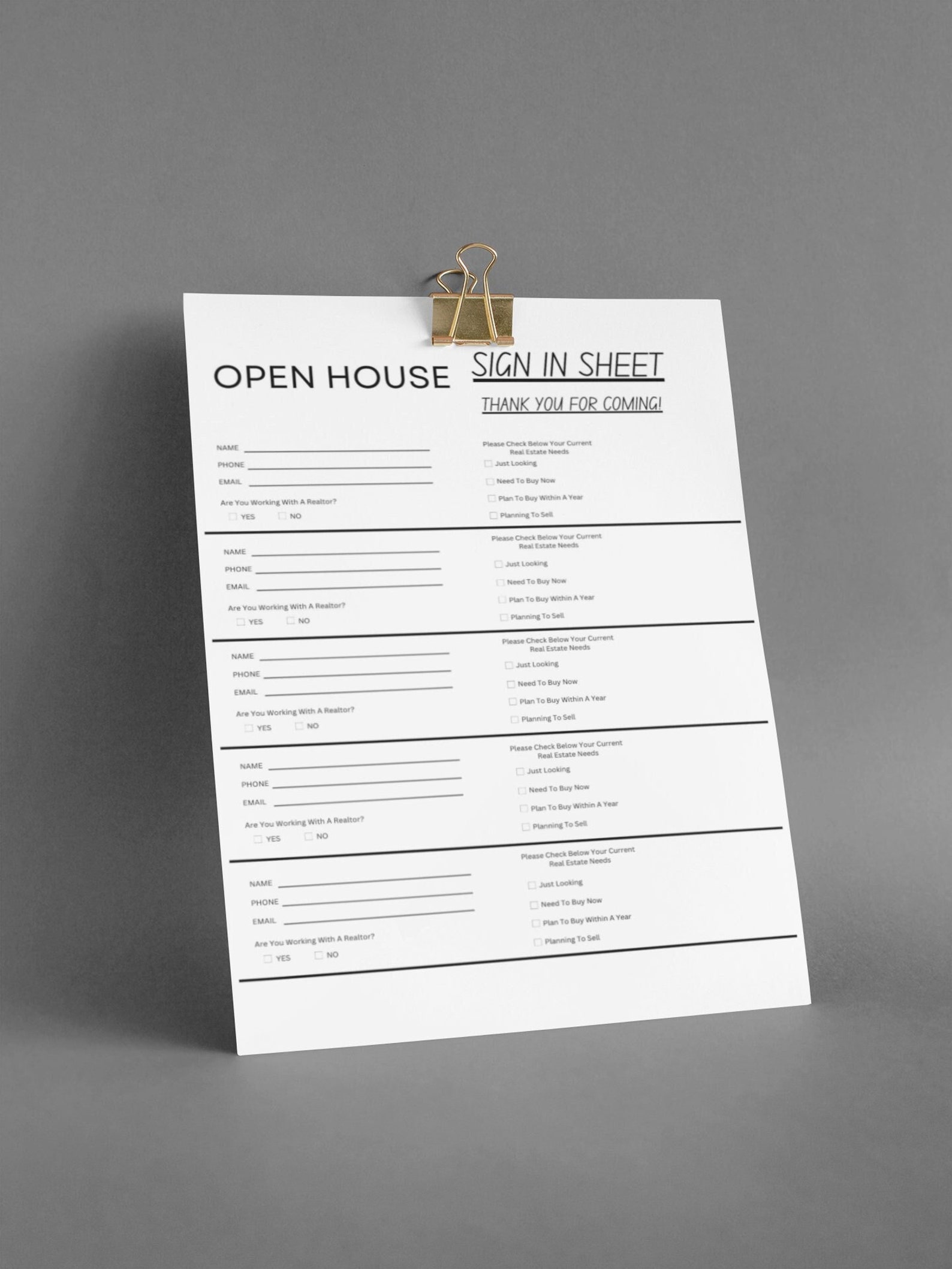 Open House Sign in Sheet, Real Estate Printable, Editable Canva ...
