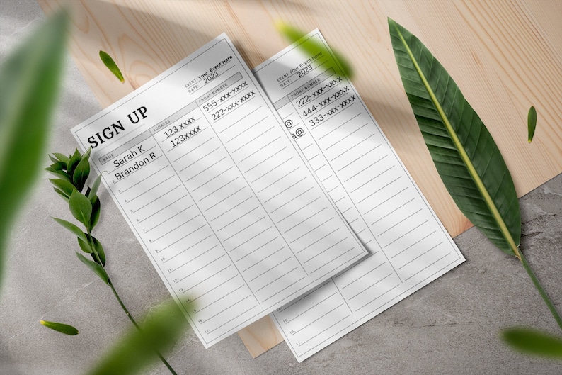 Editable Sign up Sheet. Sign up Template. Event Sheet. Contact ...