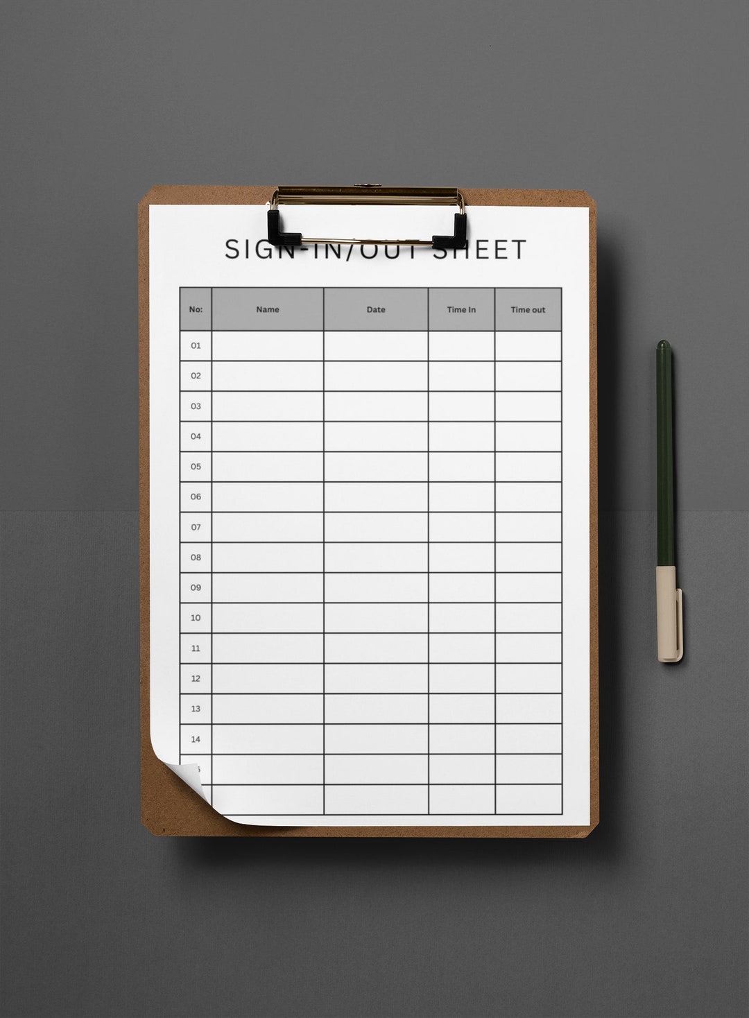 Sign-in Sheets/sign-out Sheets, Attendance Sheet, Visitors Log, Check ...