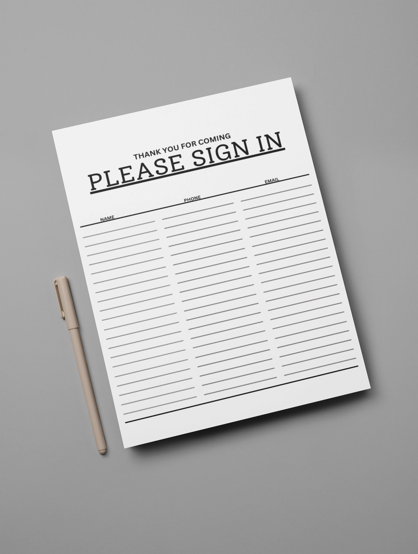 Sign in Sheet, Real Estate Agent, Open House Sign-in Sheet, PDF ...