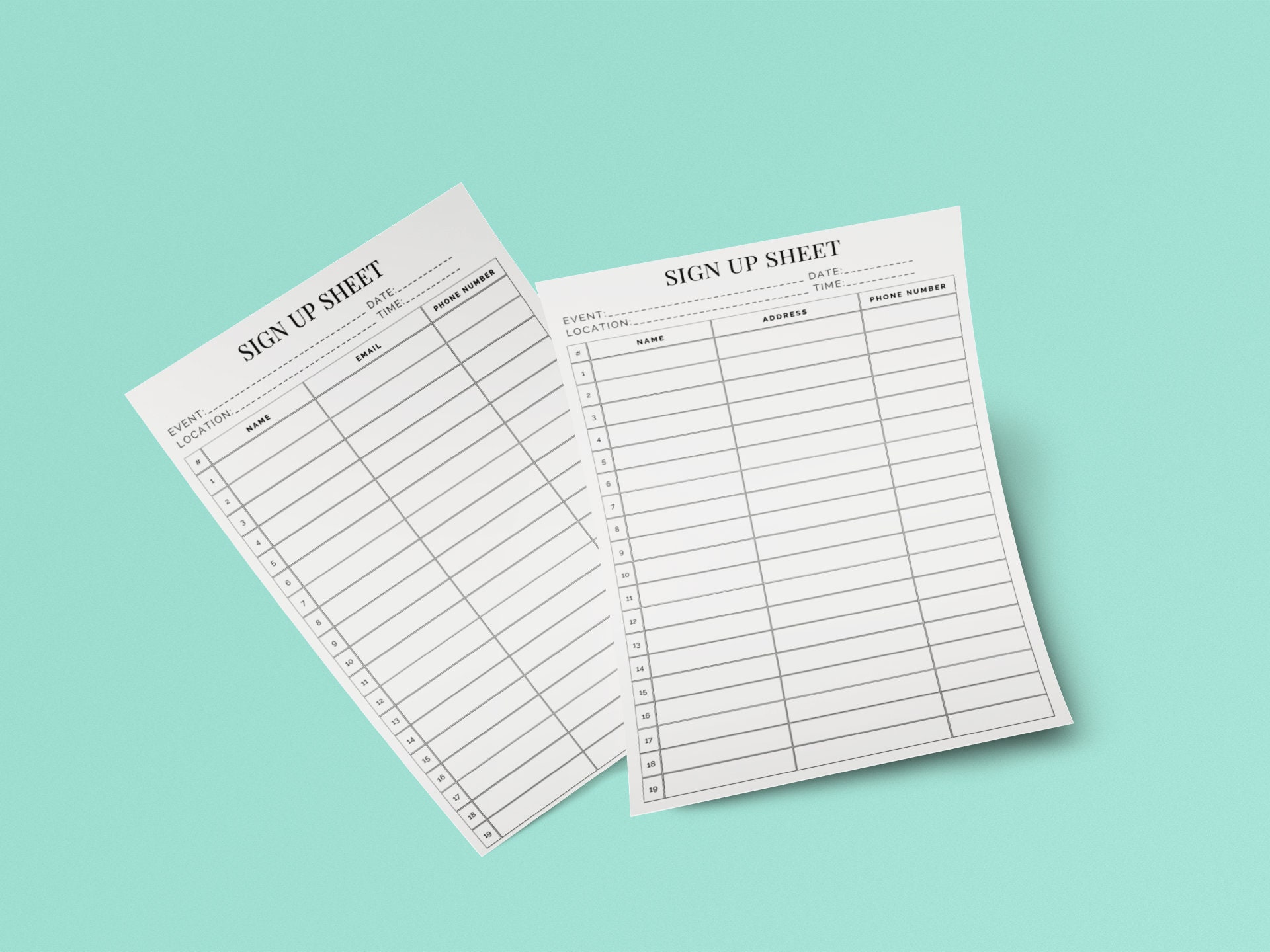 Sign-up Sheet, Registration Form, Participation Sheet, Enrollment List ...