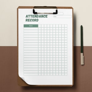 Editable Attendance Record: Printable Classroom Tracker (digital ...
