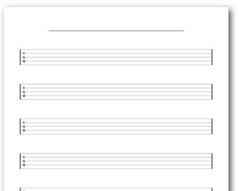 Large Print Blank Bass Tab Sheet instant Download Large Print Bassist ...