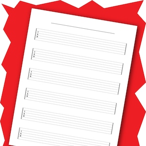 Blank 6-string Guitar Tablature 6 Large Rows for Easy Reading, Blank ...