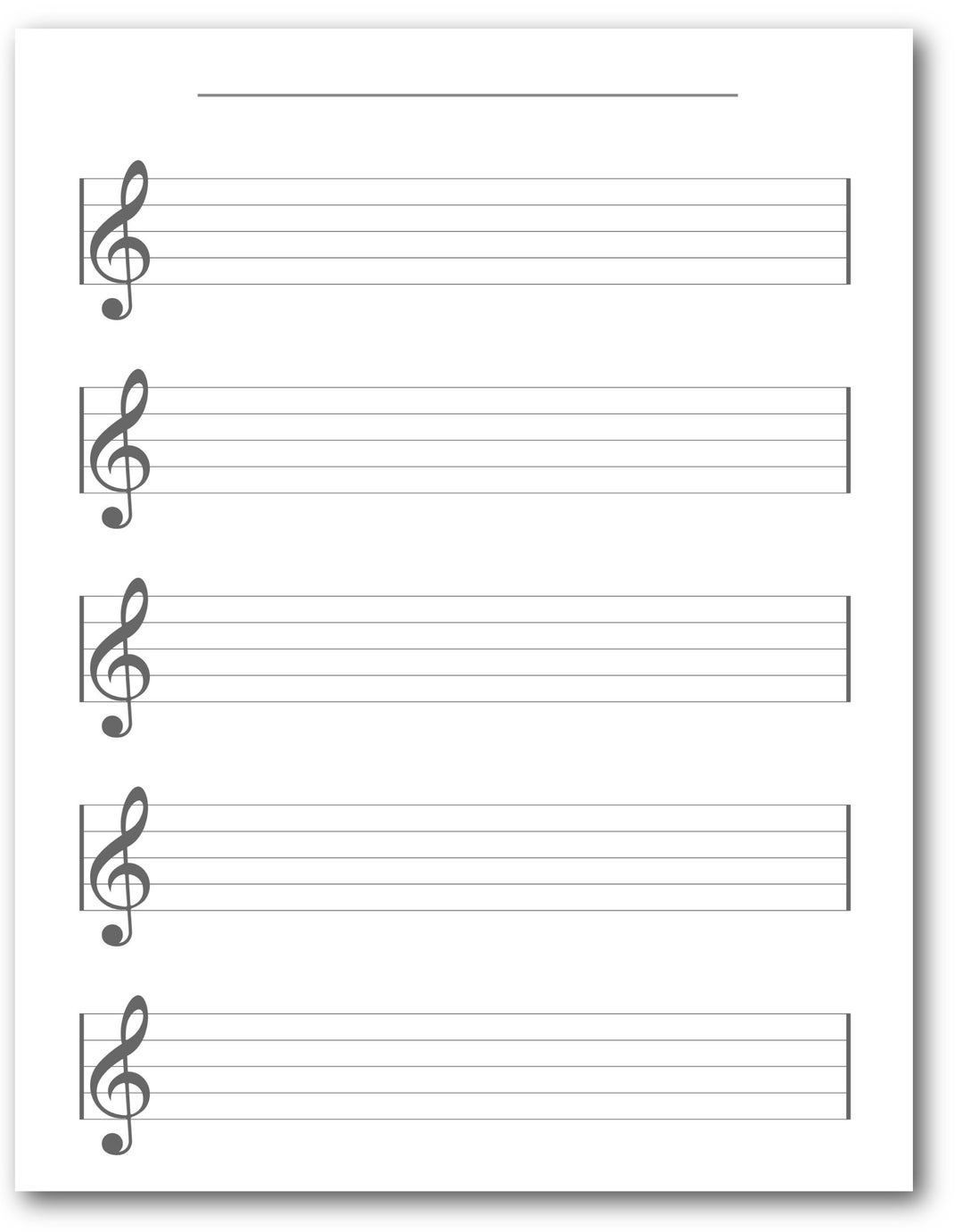 Printable KIDS Staff Paper - Blank Staff Paper for Children - Easy to ...