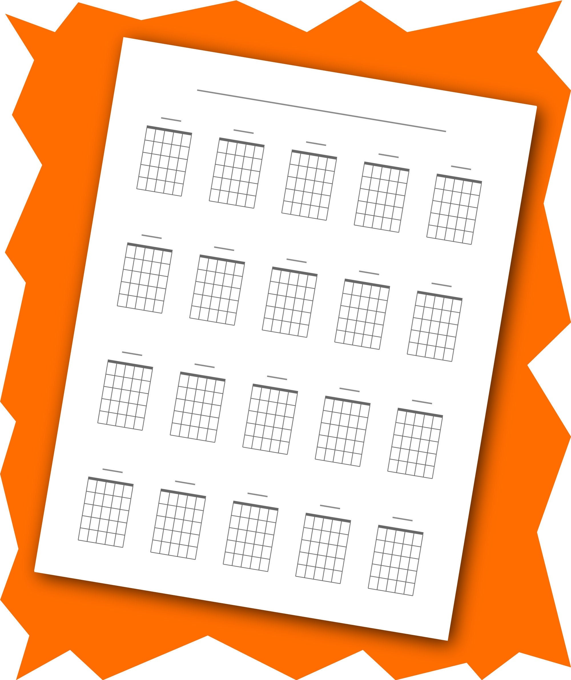 Blank Guitar Chord Charts Printable 20 per Page Blank Chord - Etsy UK