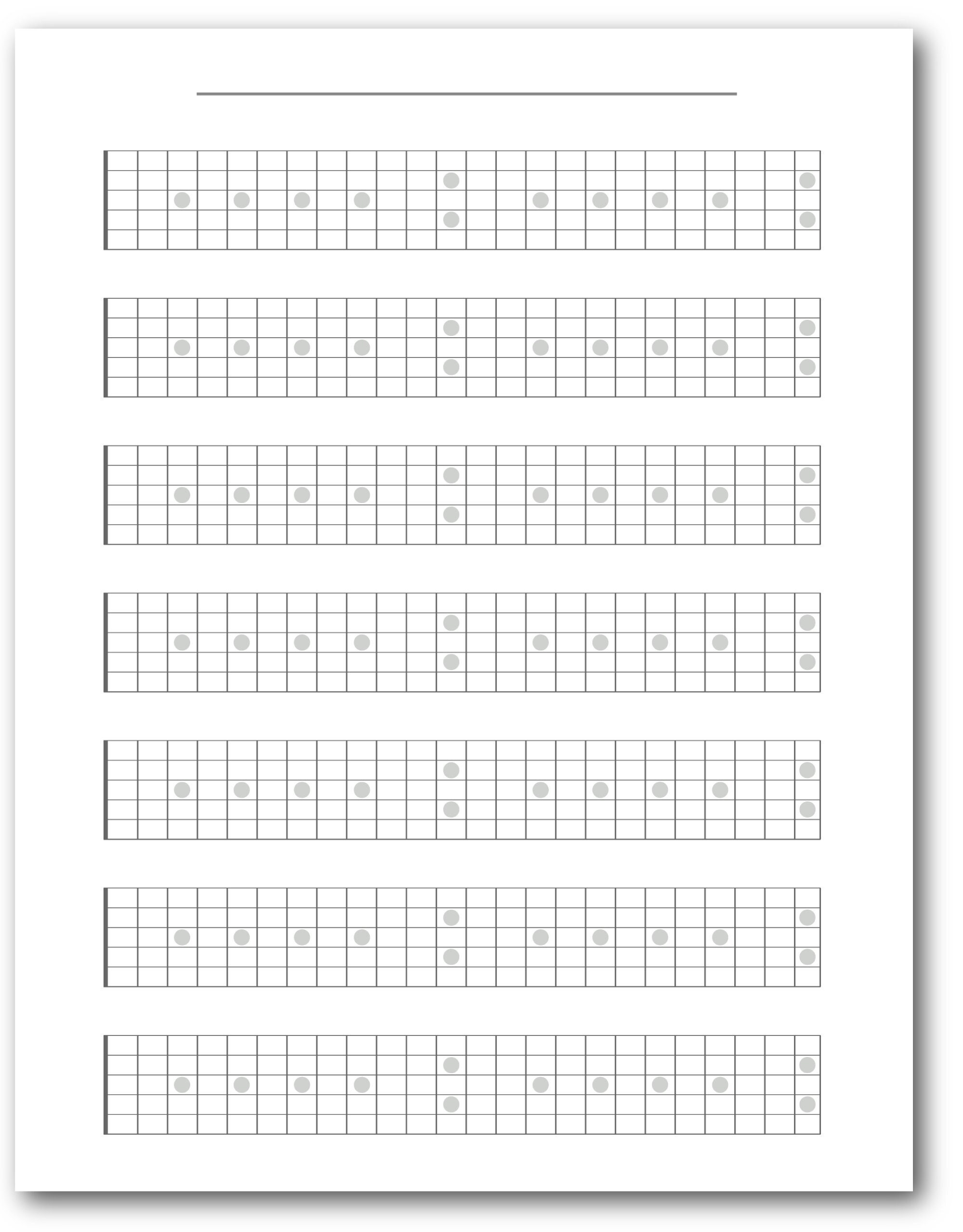 Blank Fretboard Diagrams for 6-string Guitar Printable 7 per Page - Etsy