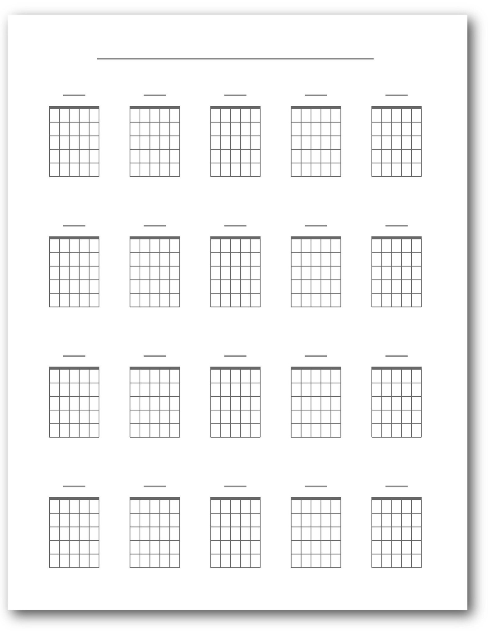 Blank Guitar Chord Charts Printable - 20 per Page, Blank Chord Chart ...