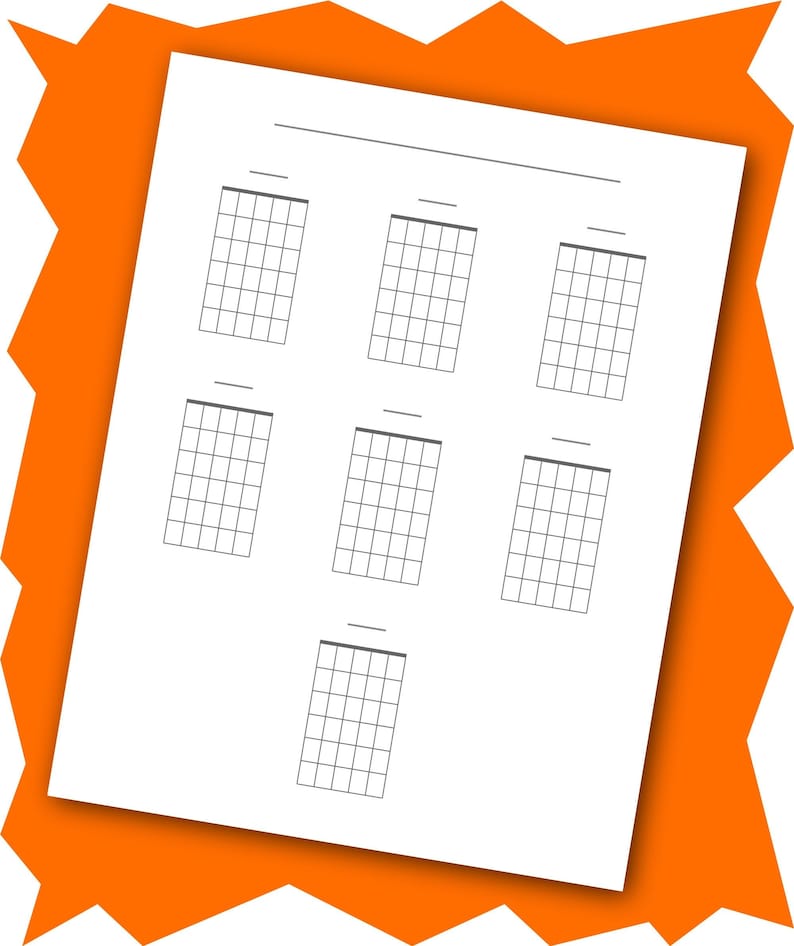 Blank Guitar Chord Diagrams Printable 7 per Page - Etsy