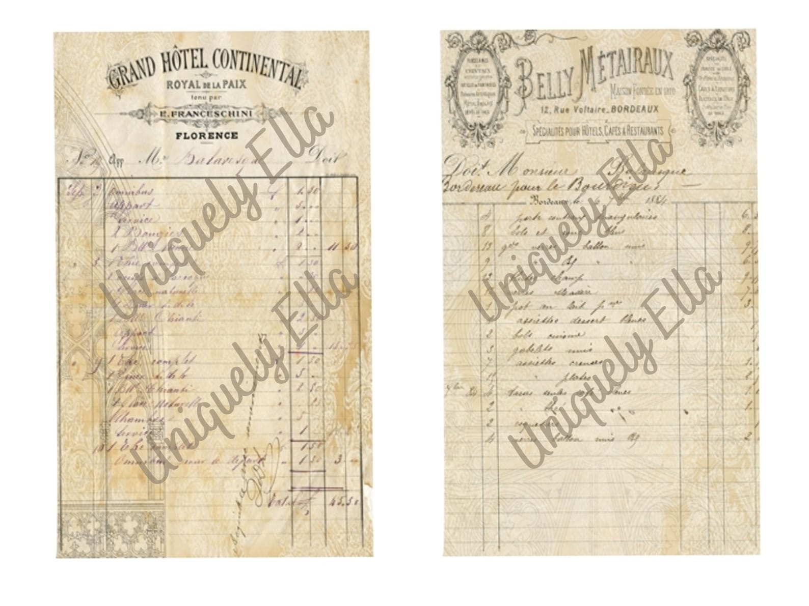 Vintage French Documents - Essentials - Antique Ephemera - Printable ...